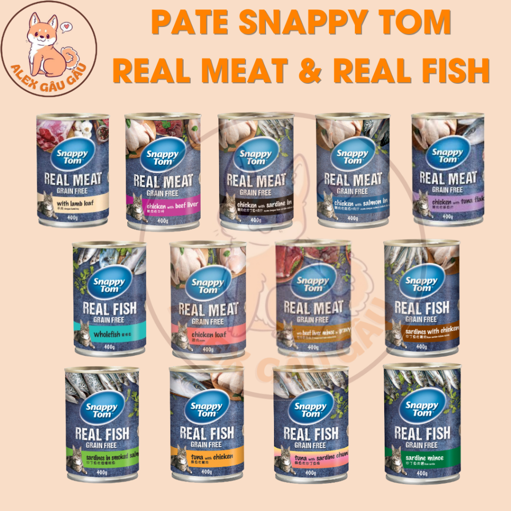 Pate Cho Mèo Snappy Tom Lon 400g Real Fish & Real Meat Dành Cho Mèo Trưởng Thành | Shopee Việt Nam
