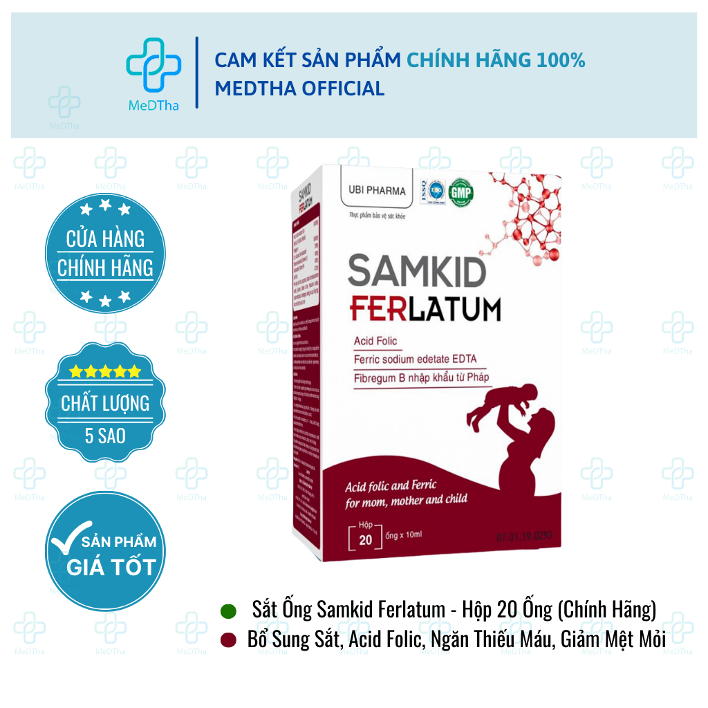 Sắt Ống Samkid Ferlatum - Bổ Sung Sắt, Acid Folic, Ngăn Thiếu Máu ...