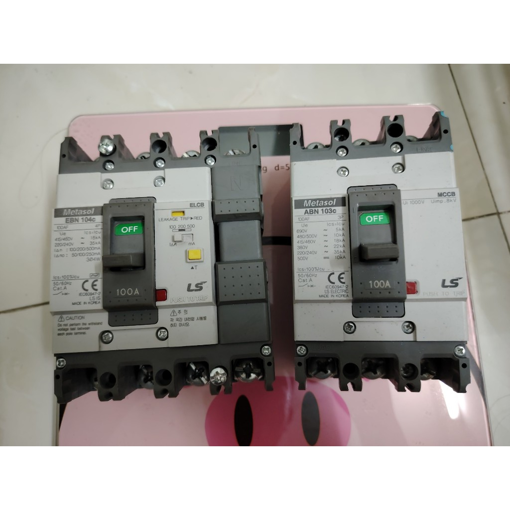 CB khối chống giật RCBOLS EBN104c 100A 4P (100-500mA) 18kA & MCCB LS ...