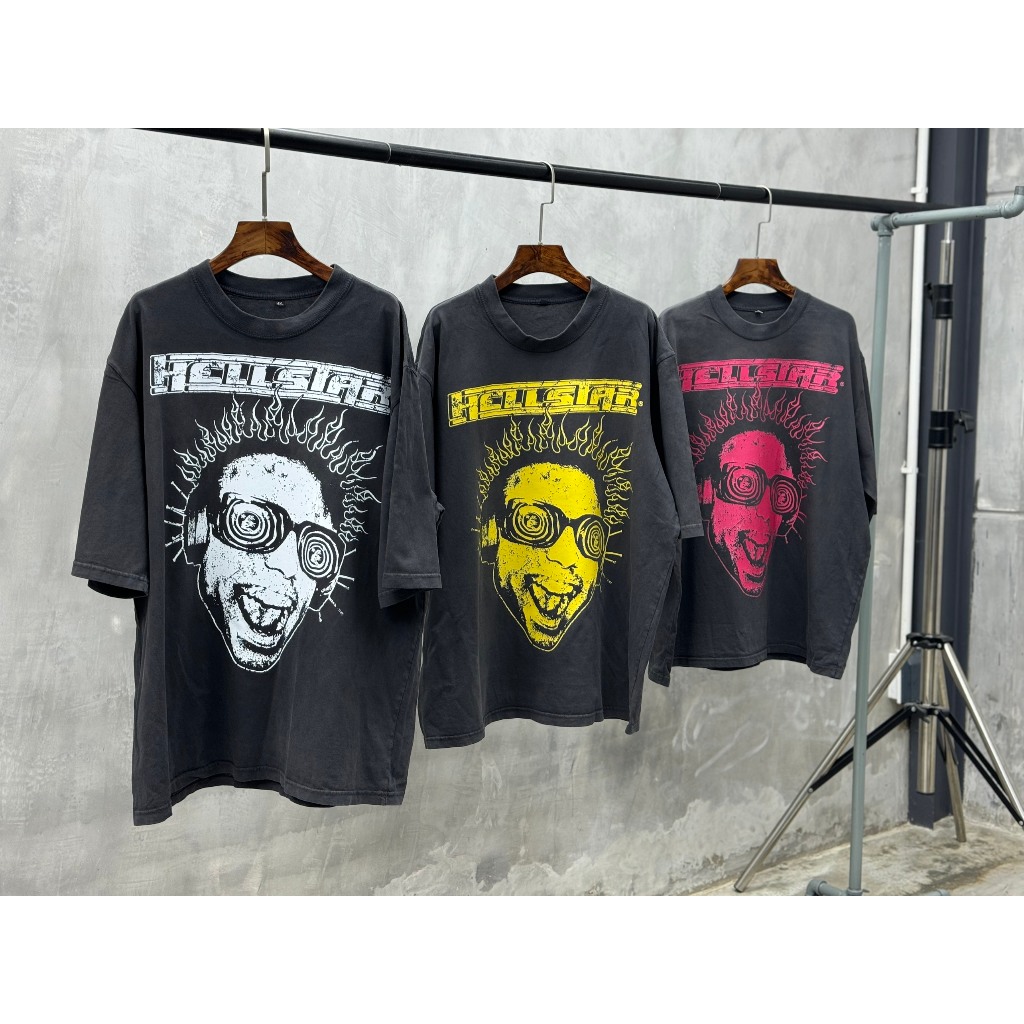 Áo thun wash oversize - Hellstar Rage Tee Washed Black | Shopee Việt Nam