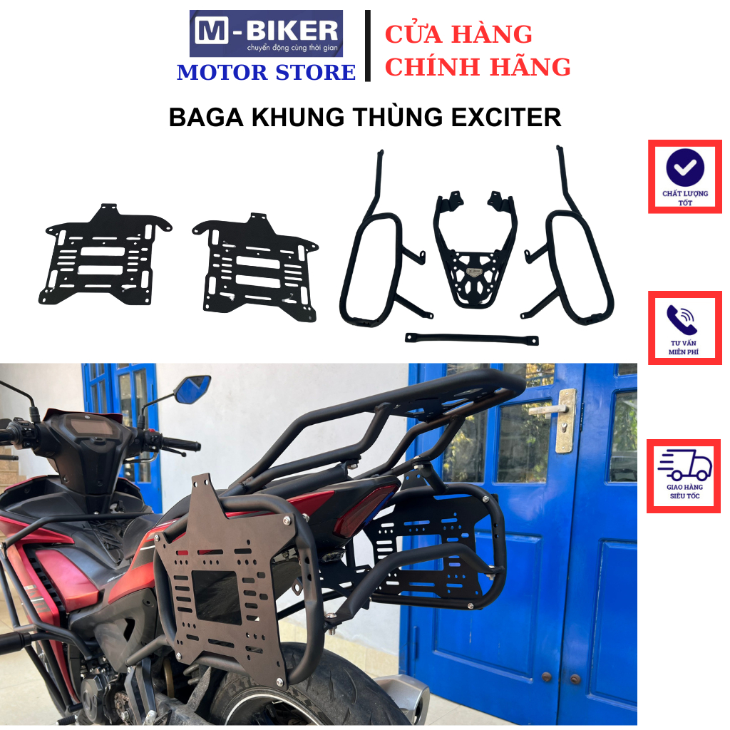Baga Exciter 150 Cảng sau Exciter 150 Khung treo thùng hông, khung treo ...