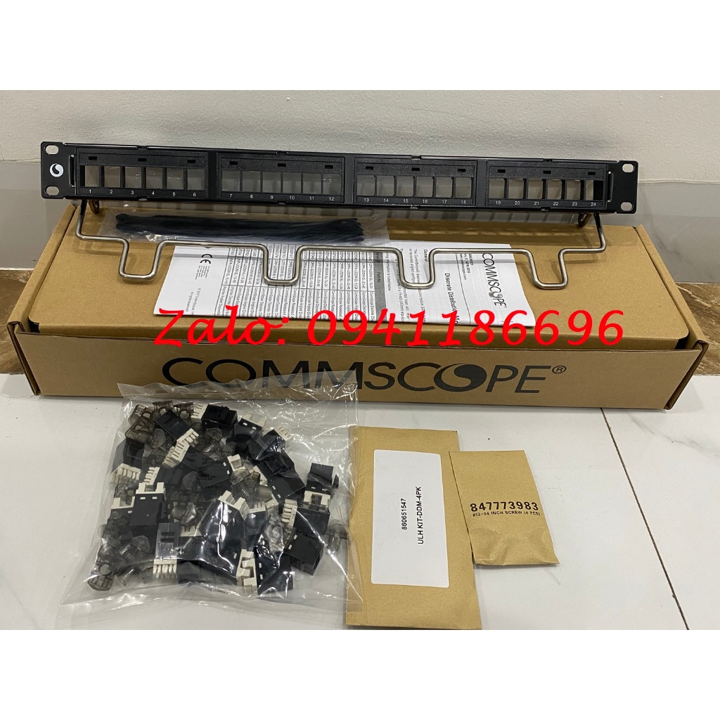 Patch panel 16 port Cat6 nhân liền Commscope, dùng thanh chuẩn 24 cổng ...