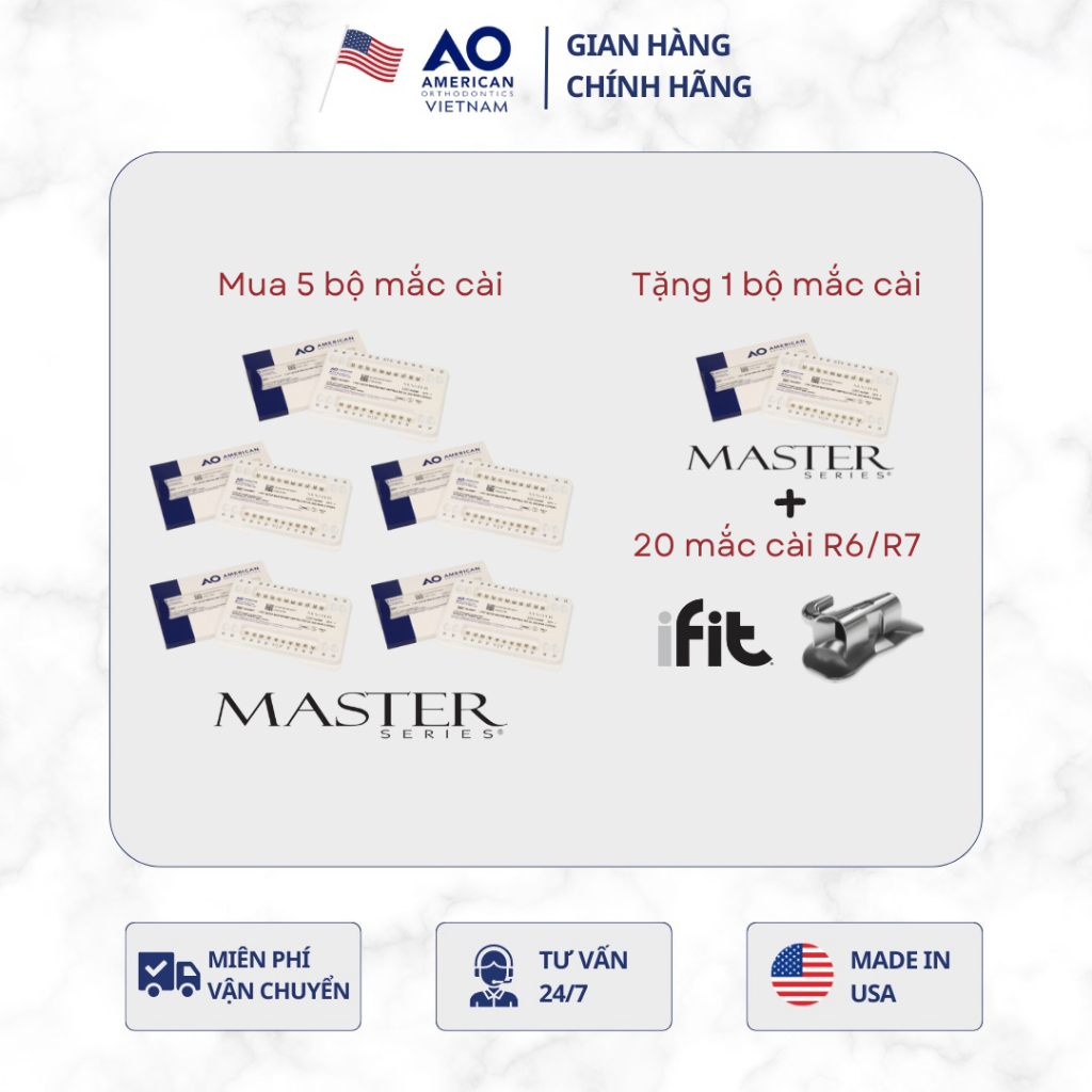 Combo Mua 5 bộ Mắc cài Master Series, tặng 1 bộ Mắc cài Master Series ...
