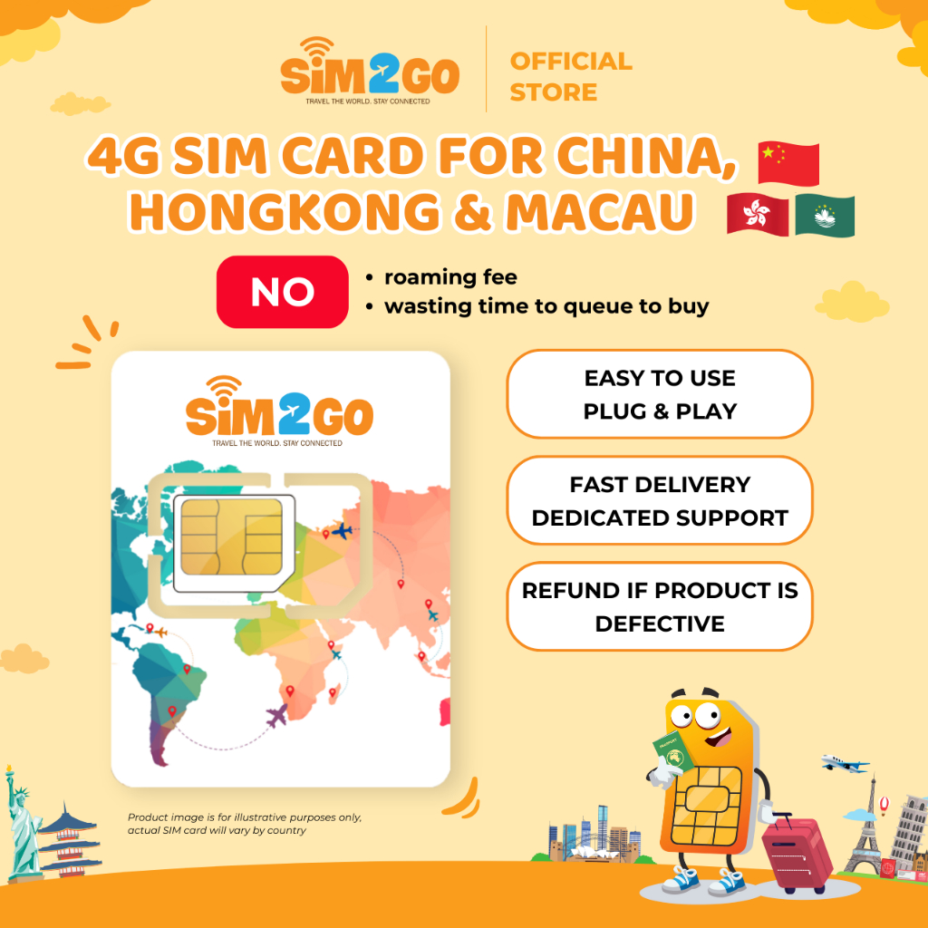 4G SIM card for China, Hong Kong & Macau - Multi plans (4 - 30 days ...