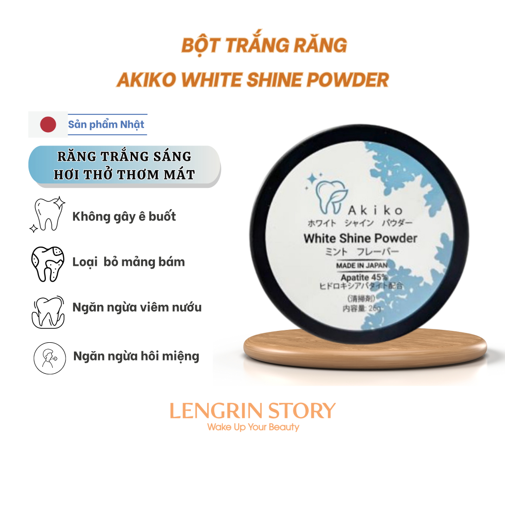 Bột Trắng Răng Akiko White Shine Powder Làm Sạch Miệng Loại Bỏ Mảng Bám ...