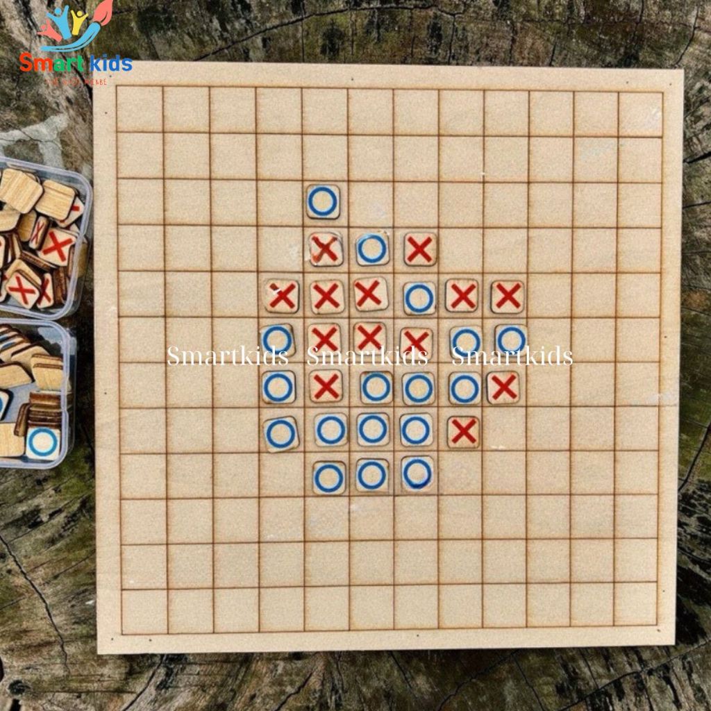 Bộ Cờ Caro XO Gỗ Trí Tuệ 30x30, Đồ Chơi Cờ Caro In Màu Có Hộp Đựng Cho ...