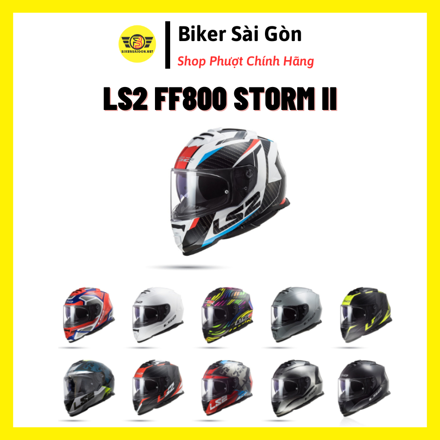 MŨ BẢO HIỂM FULLFACE LS2 FF800 STORM II ECE 22.06 (TẶNG KÈM PINLOCK LS2 ...