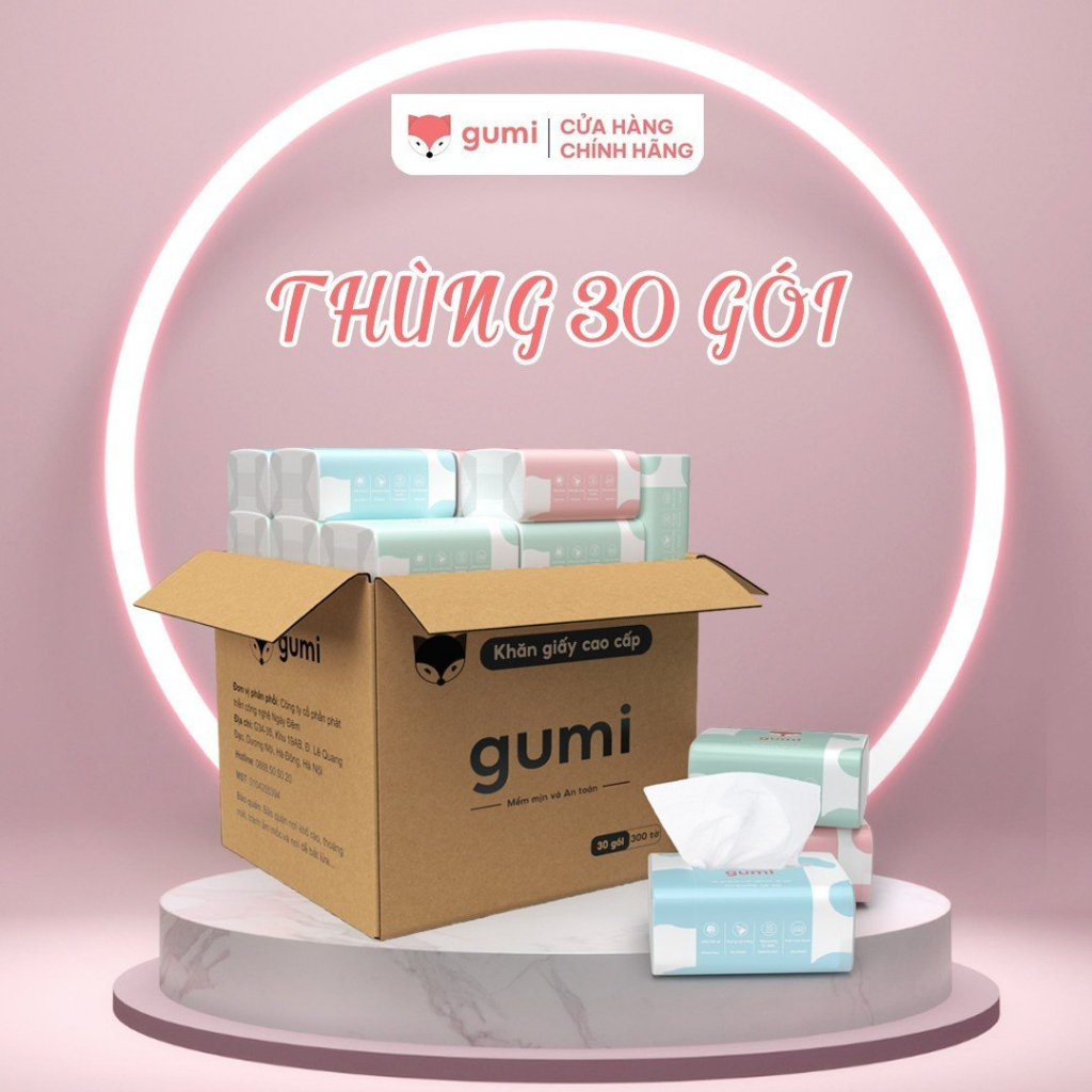 Thùng 30 gói khăn giấy rút Gumi 3 lớp 300 tờ dai trắng mịn chính hãng | Shopee Việt Nam