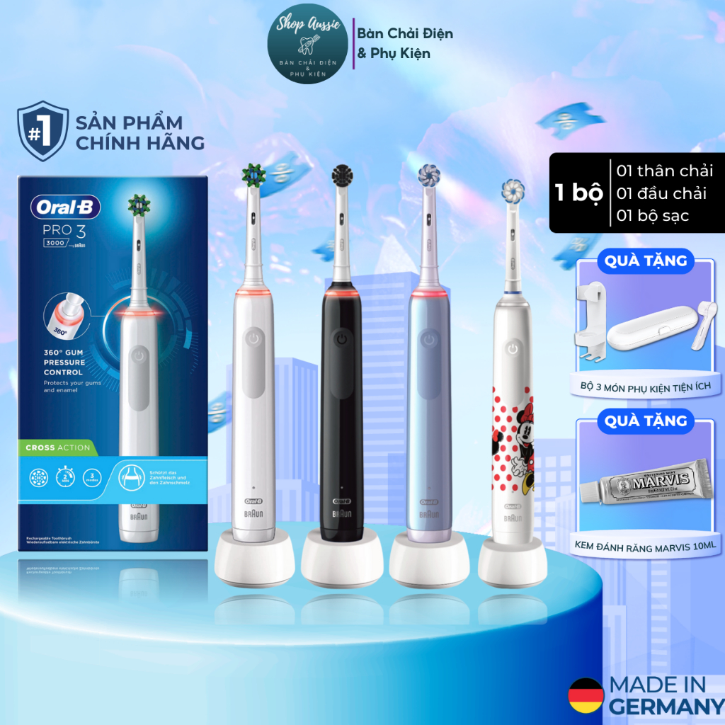 [Made In Germany] Bàn Chải Điện Oral-B Braun Pro 3 3000 - Cảm Biến Lực ...