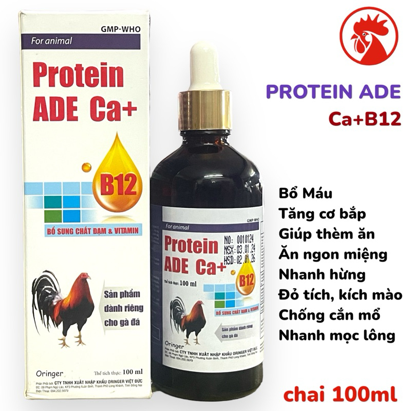 Protein ADE Ca+ 100ml Vitamin B12 tăng nước máu, tăng bo, tăng lực, bổ ...