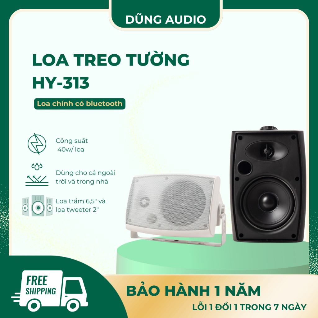 Loa treo tường GUNSSI HY- 313, Công suất 40W mang lại âm thanh phong phú, Bảo hành 12 tháng ...