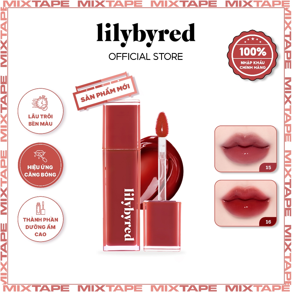 [Mixtape màu 15,16] Son Kem Bóng Lì Lilybyred Bloody Liar Coating Tint ...