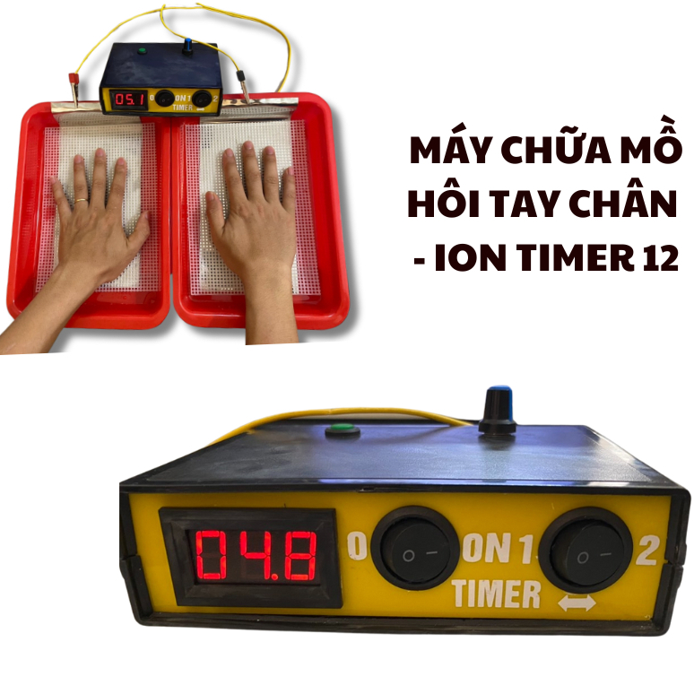 Máy chữa mồ hôi tay chân ION TIMER 12, máy điện ion chữa tăng tiết bã ...