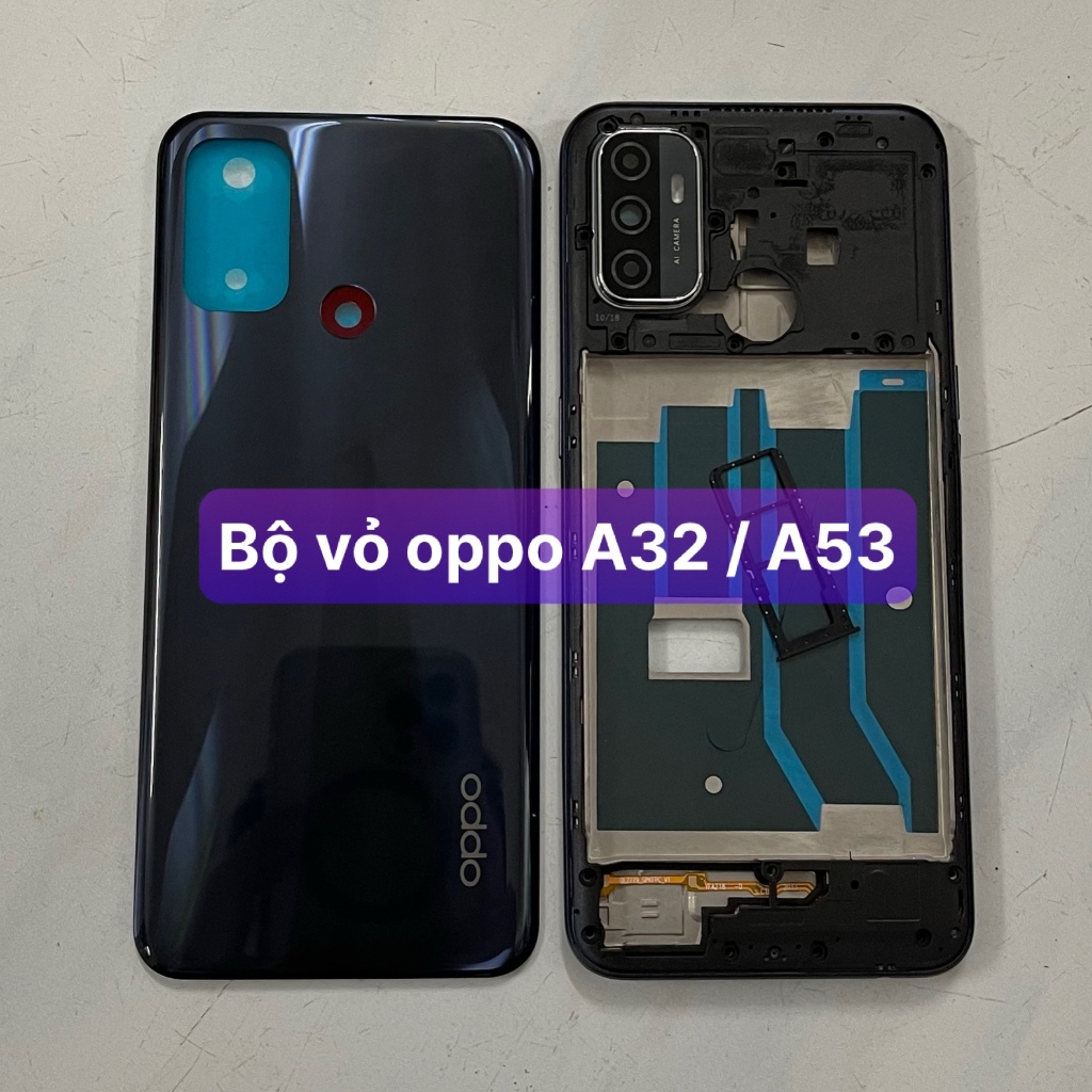bộ vỏ xương oppo A53 ,kèm khay sim,phím,kính camera | Shopee Việt Nam