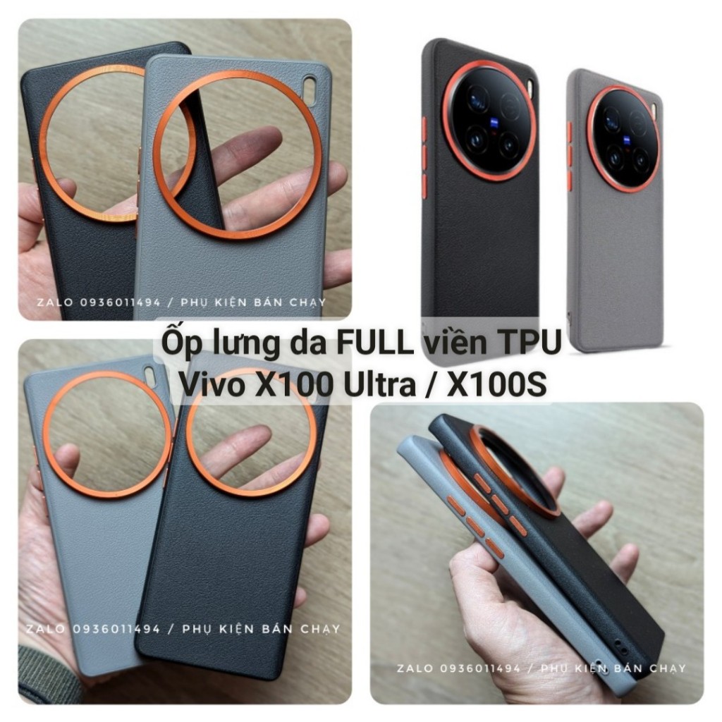 Ốp lưng da Full viền cao su TPU Vivo X200 Pro mini / X100 Ultra / X100S Pro | Shopee Việt Nam