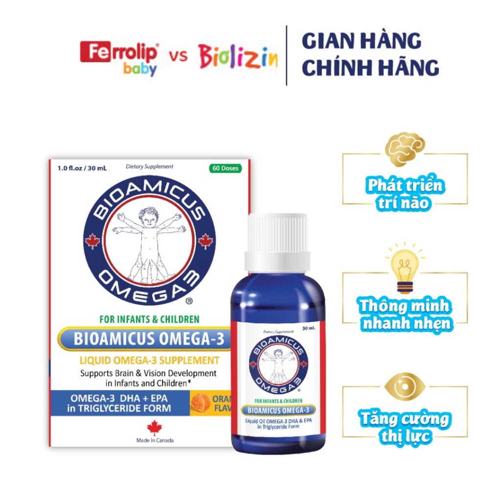 BioAmicus Omega 3 DHA 30mL | Shopee Việt Nam