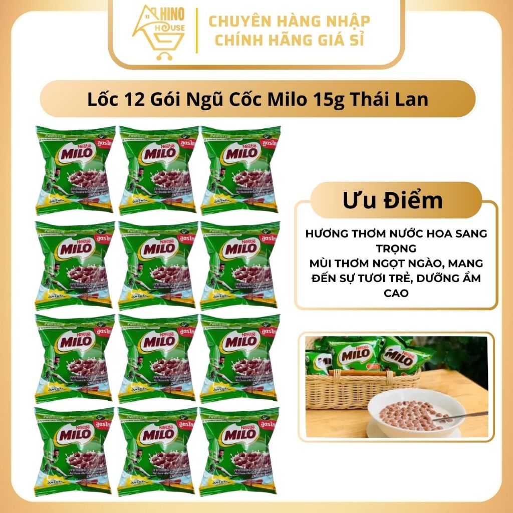 Lốc 12 Gói Ngũ Cốc Ăn Sáng Milo 15g Thái Lan Thơm Ngon Giàu Dinh Dưỡng ...