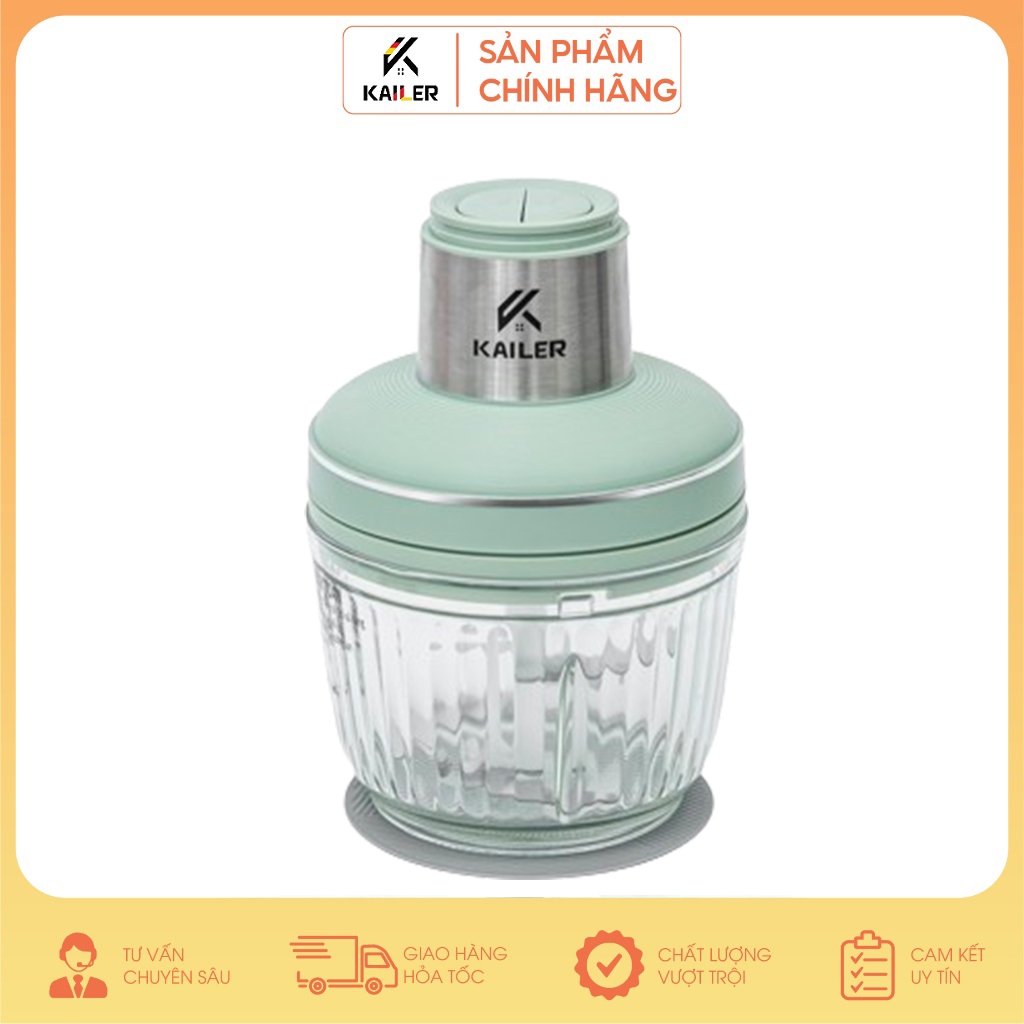 Máy Xay Thịt Đa Năng Kailer KL-006, Máy Xay Thịt Cối Thủy Tinh 2L, 4 Lưỡi Dao Kép Xay Thịt Rau ...