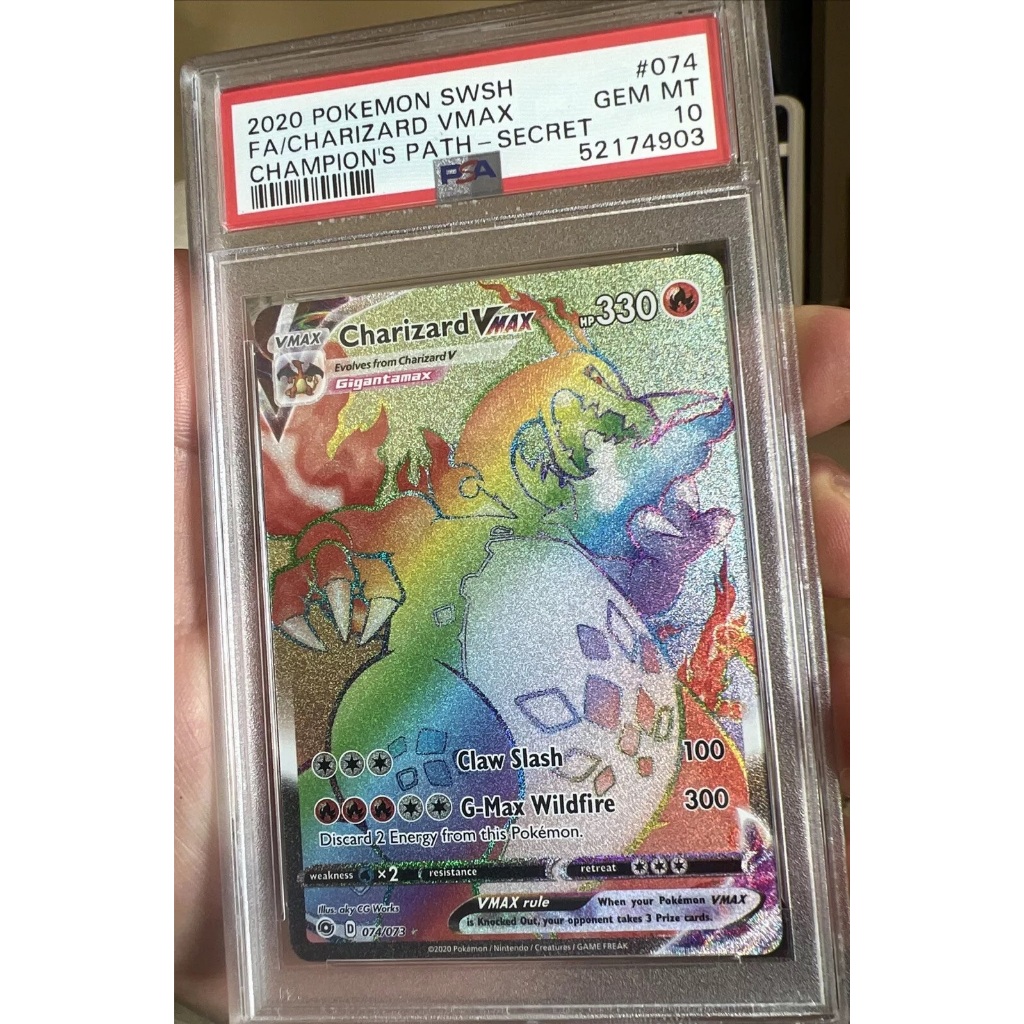 LS Thẻ PSA 10 CHARIZARD VMAX 2020 Pokemon SWSH Champion's Path 74/73 ...