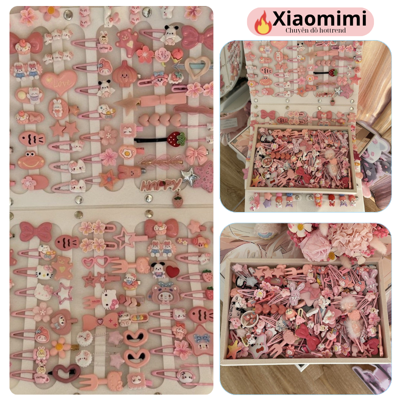 Sét 50 kẹp tóc màu hồng mẫu Hello Kitty dành cho bé yêu bé điệu phong cách hàn quốc HCOM2542 ...