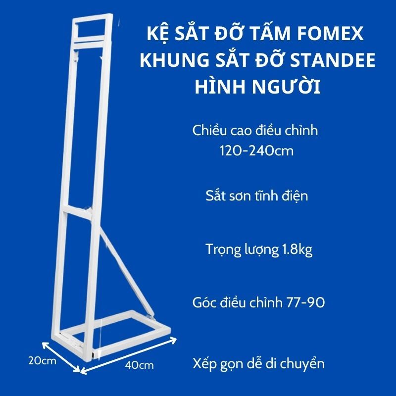 Standee hình người formex khung sắt dựng tấm formex kệ sắt đỡ formex ...