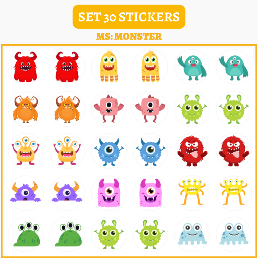 🔥SET 30 HÌNH DÁN STICKERS - MONSTER 🔥 | Shopee Việt Nam