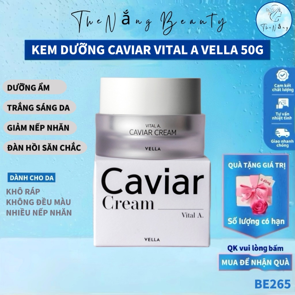 Kem dưỡng ẩm Caviar Vital A VELLA 50g BE265 Căng Bóng Giảm Nếp Nhăn Đàn ...