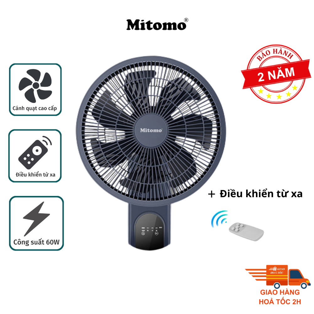 Quạt treo tường điều khiển từ xa, hẹn giờ Mitomo FTT-60HE Bảo hành 2 năm | Shopee Việt Nam