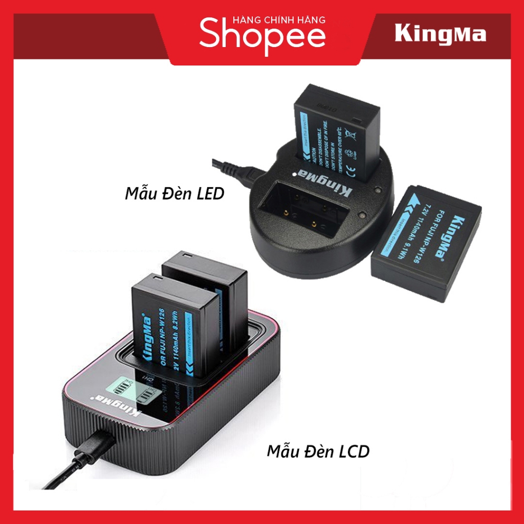 Bộ Pin Sạc Máy Ảnh W-126 chính hãng Kingma l Sạc pin w-126s l Sạc ...