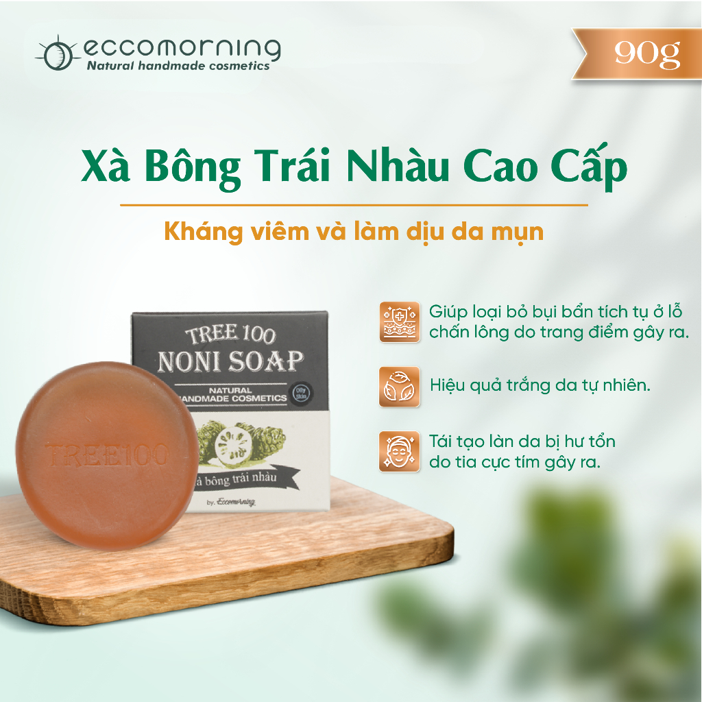 Xà Bông Trái Nhàu Cao Cấp – TREE100 Noni Soap 1pc | Shopee Việt Nam