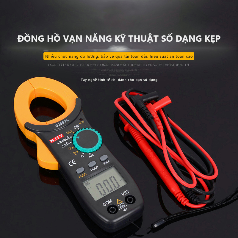Ampe kìm Đồng hồ kẹp dòng vạn năng NJTY 3266TA,Ampe kìm kẹp đa năng,tần số,nhiệt độ,điện trở ...