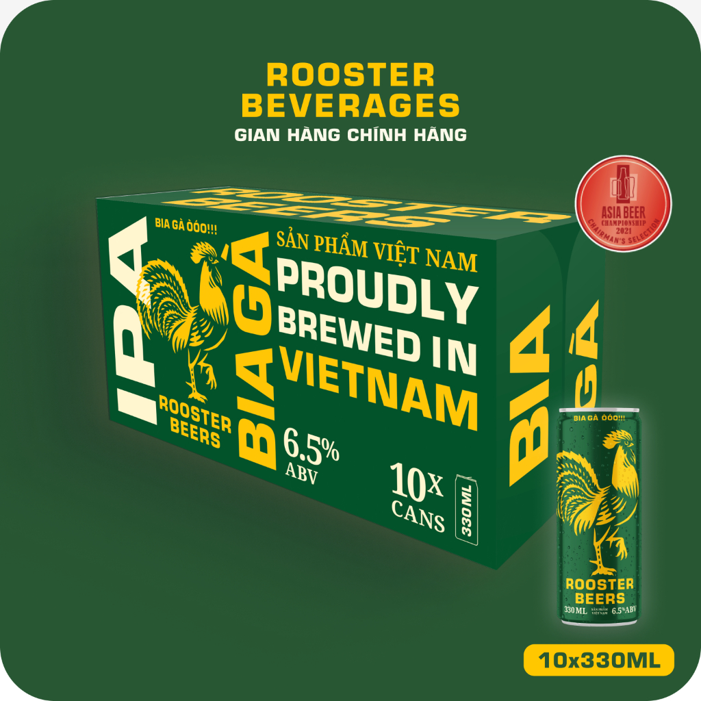 Bia thủ công | Rooster Beers (Bia Gà) IPA thùng 10 lon cao - sleek can ...