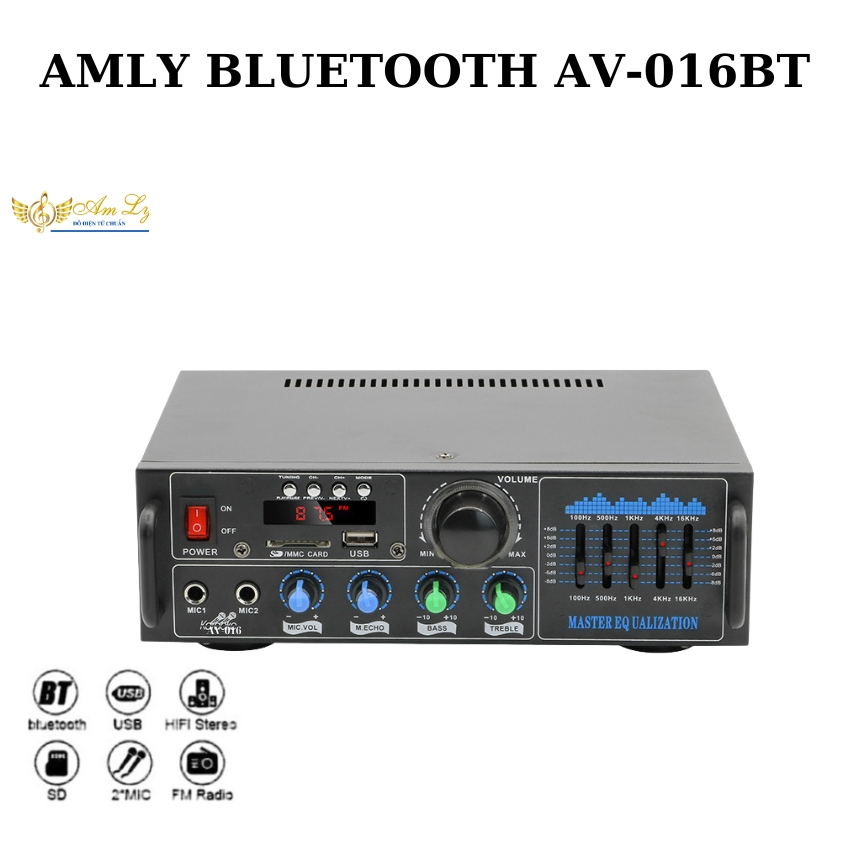 Amly mini, amply bluetooth AV-016BT cao cấp chạy điện 12v/220v dùng cho ...