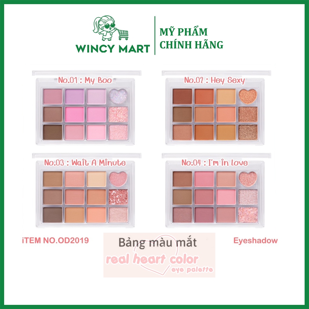 [Chuẩn Thái] Bảng Màu Mắt Odbo Real Heart ODBO OD2019 12 Ô Có Trái Tim Đa Dạng Màu Sắc Thái Lan ...