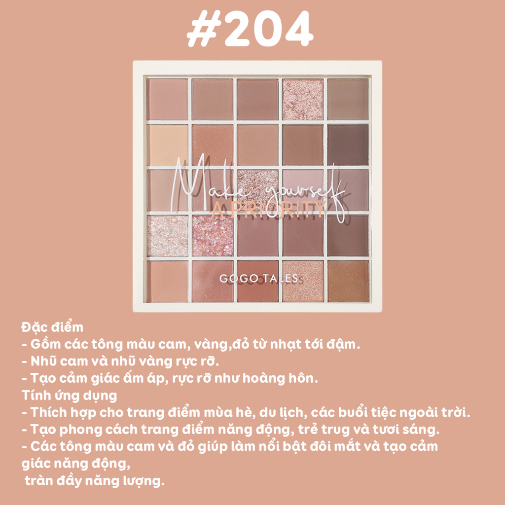 Bảng phấn mắt nhũ 25 ô màu GOGO TALES Crystal Color Charming Eyes ...