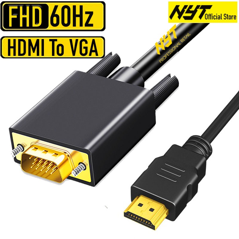 Cáp Chuyển HDMI Sang VGA Dài 0.5M - 10M NYT Loại Xịn Dây Trợn Dẻo Mạ ...