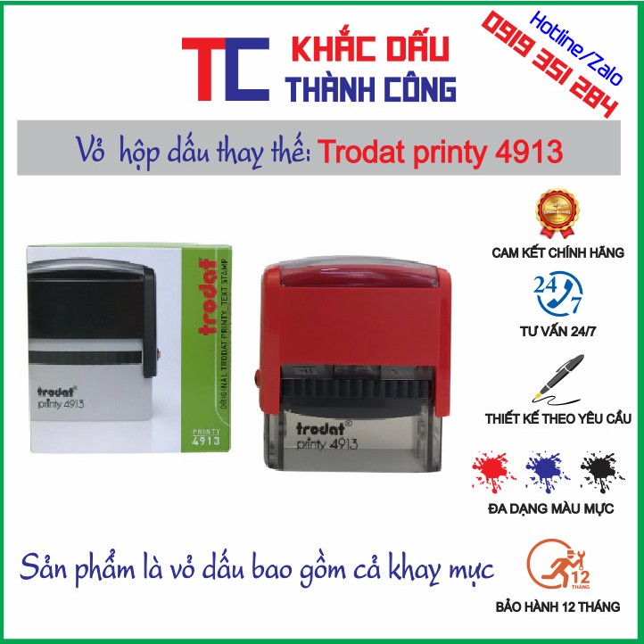 Vỏ hộp con dấu thay thế dấu cũ Trodat 4913P2 (22x58mm) | Shopee Việt Nam