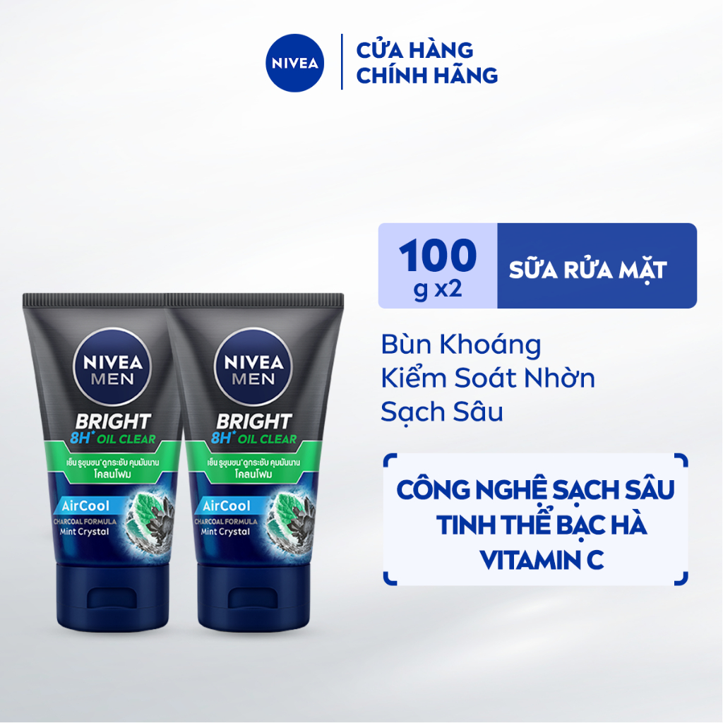 Bộ 2 Sữa Rửa Mặt NIVEA MEN Bright Oil Clear Kiểm Soát Nhờn | Sạch Sâu ...