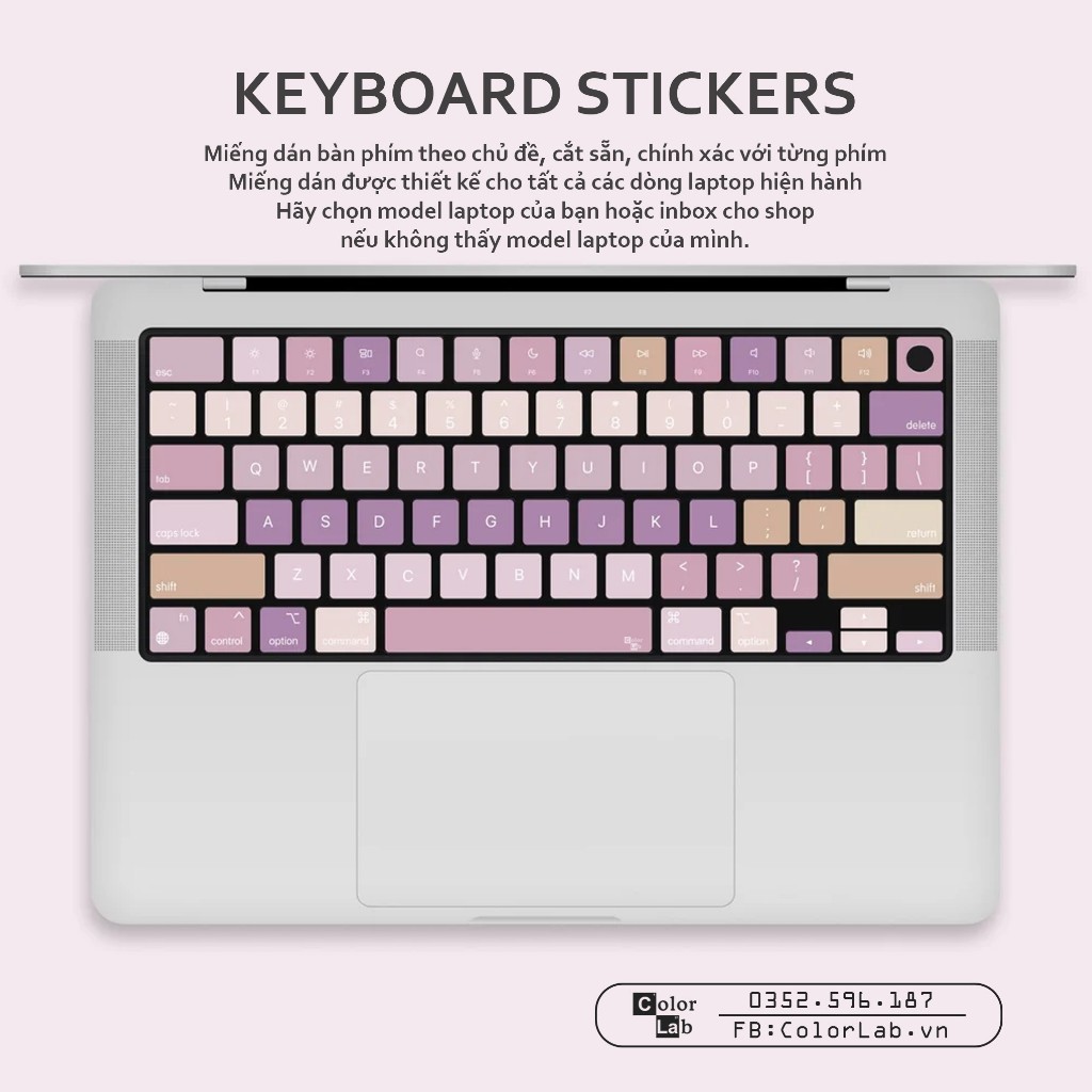 Miếng Dán Trang Trí Bàn Phím Laptop Macbook 8 - Bản Nhiều Màu Đơn Giản ...