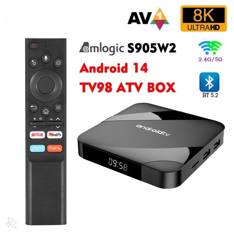 TV Box TV98 Androidtv 14 Điều Khiển Giọng Nói Amlogic S905W2 | Shopee ...