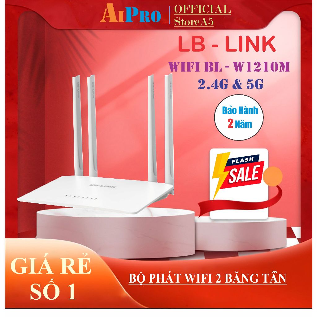 Bộ phát sóng wifi LB-LINK BL-W1210M 1200Mbps Chuẩn AC (AC1200), 2 băng ...