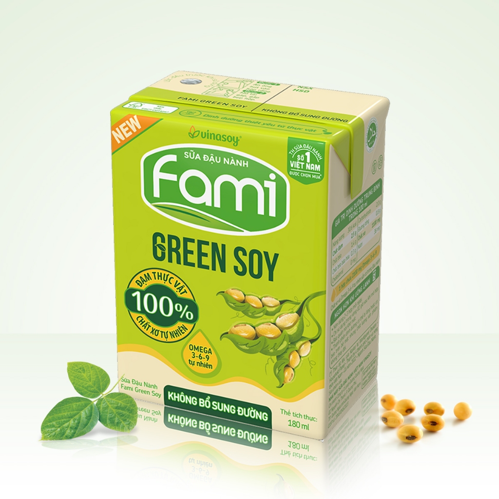 Thùng sữa đậu nành Fami Green Soy không bổ sung đường (36 hộp x 180ml) | Shopee Việt Nam