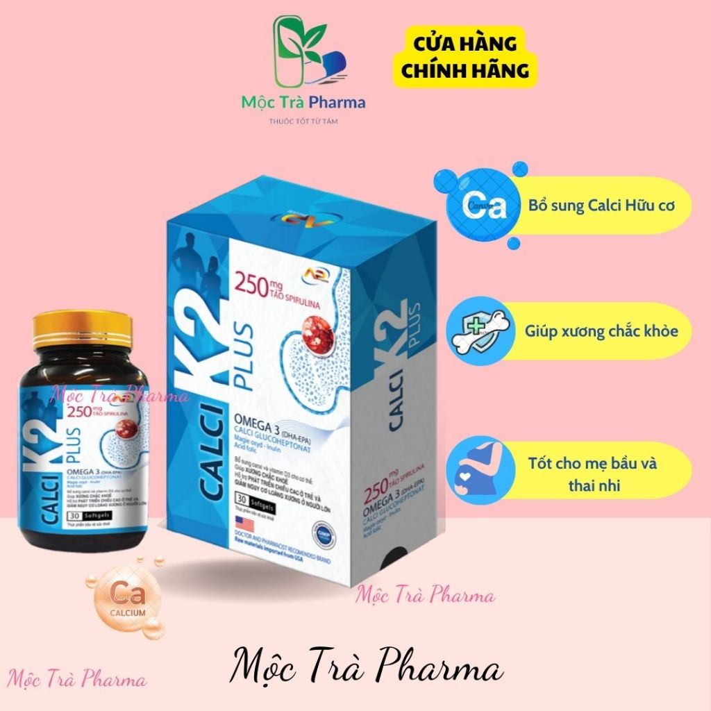 Viên uống Calci K2 giúp bổ sung Canxi hữu cơ cho cơ thể-Hộp 30 viên | Shopee Việt Nam