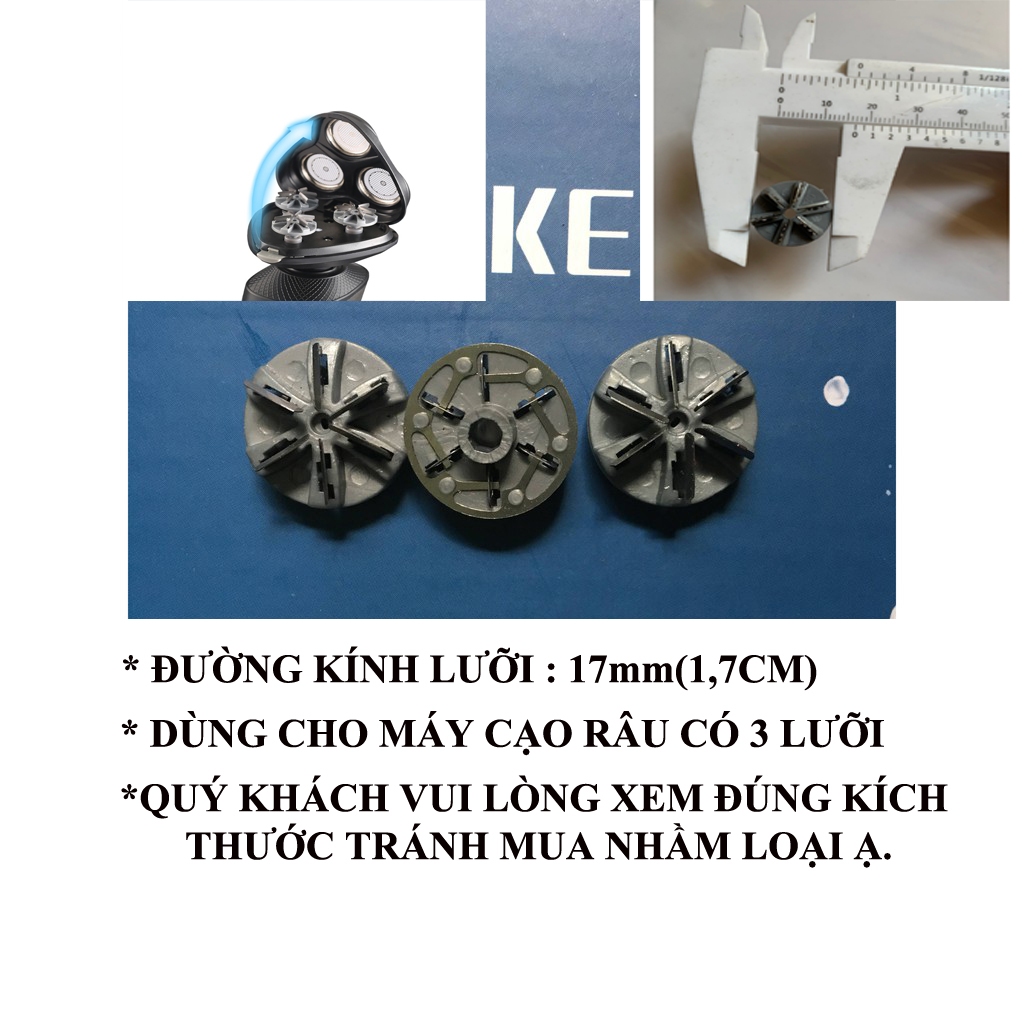 [FREESHIP 50K] Bộ 3 lưỡi cạo râu cho máy cạo râu Kemei,Lingke,9D,6D,4D ...