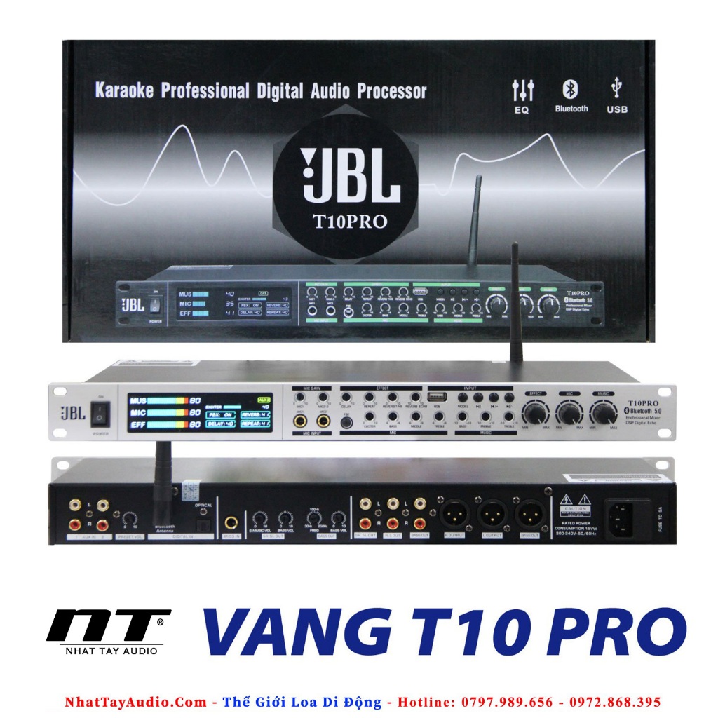 Vang cơ JBL T10 (Đen/Trắng) Bản nâng cấp màn hình, 5 Cấp chống hú ...