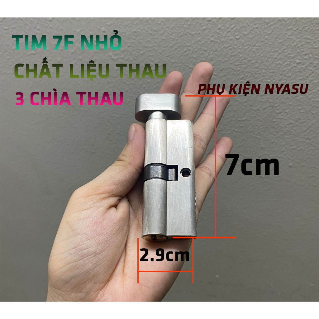 LÕI/ CỦ/ TIM/ RUỘT KHOÁ KSAITE 7F NHỎ THAU CHÍNH HÃNG - 7x2.9CM DÙNG ...