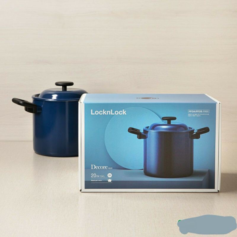Nồi Decor Lock&Lock 20cm 2 Tay Cầm Thành Cao LDE1204IH màu Navy (HÀNG ...