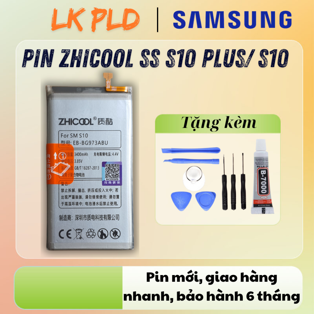 Pin Samsung S10 Plus, S10 hãng Zhicool, dung lượng 4100mAh, Mã G975 ...