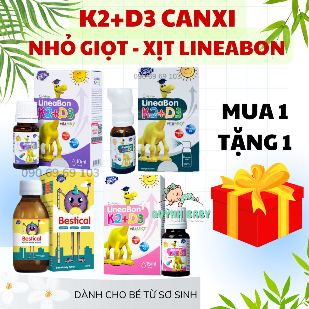 [Chính Hãng] [TẶNG QUÀ KHỦNG] Vitamin D3K2 Lineabon - Canxi Bestical ...