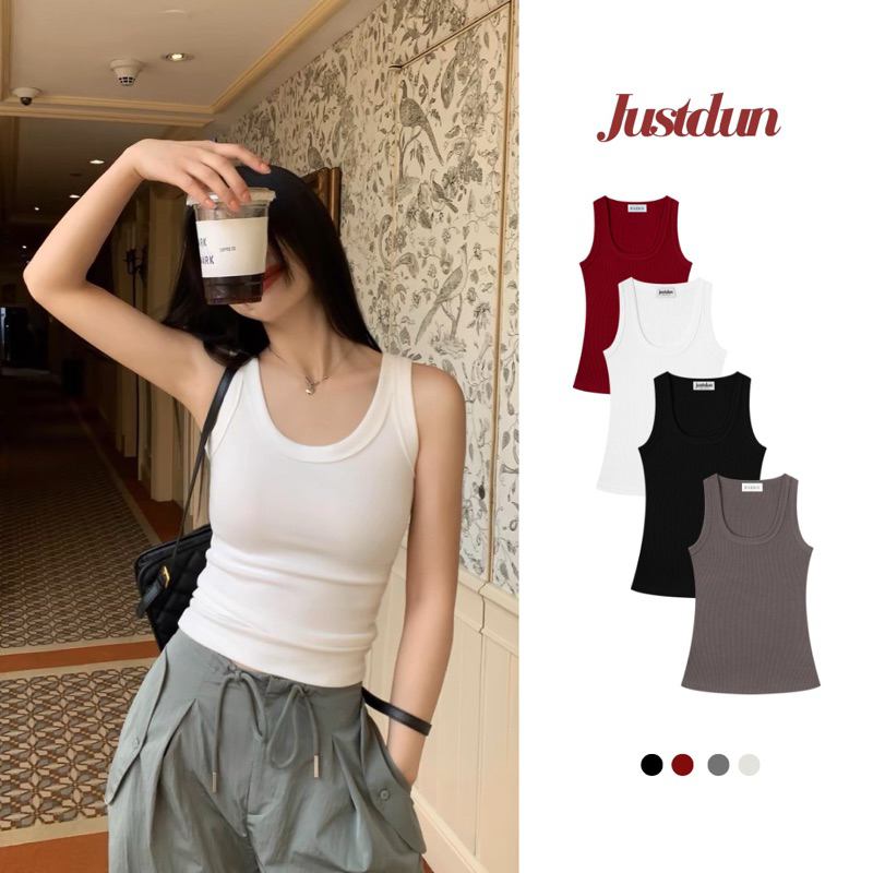 Áo tanktop ba lỗ gân tăm Justdun basic B4 | Shopee Việt Nam